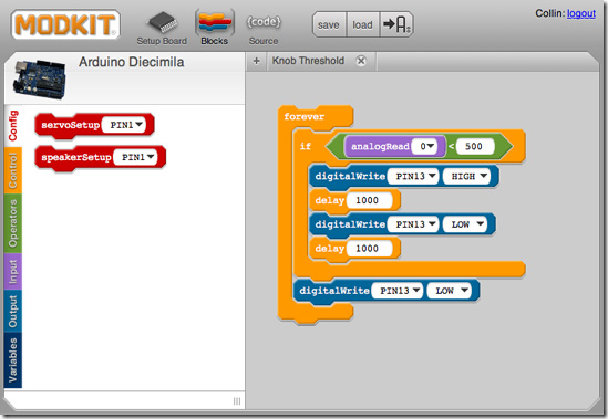 Cooper Maa: Modkit, 一個 Arduino 的圖形化編程環境